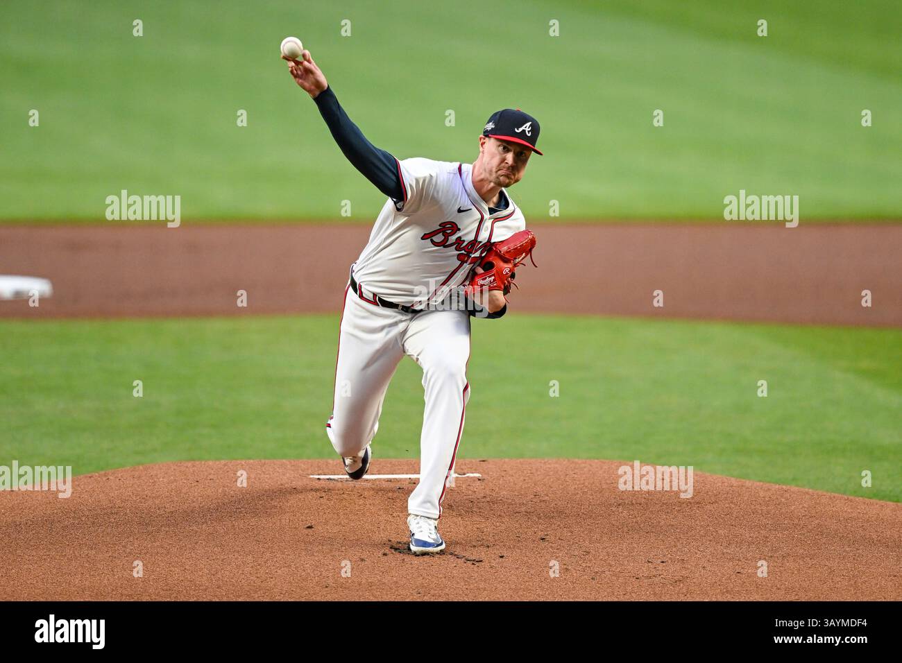 ATLANTA, GA – APRIL 22: Atlanta pitcher Scott Blewett (63) throws a ...