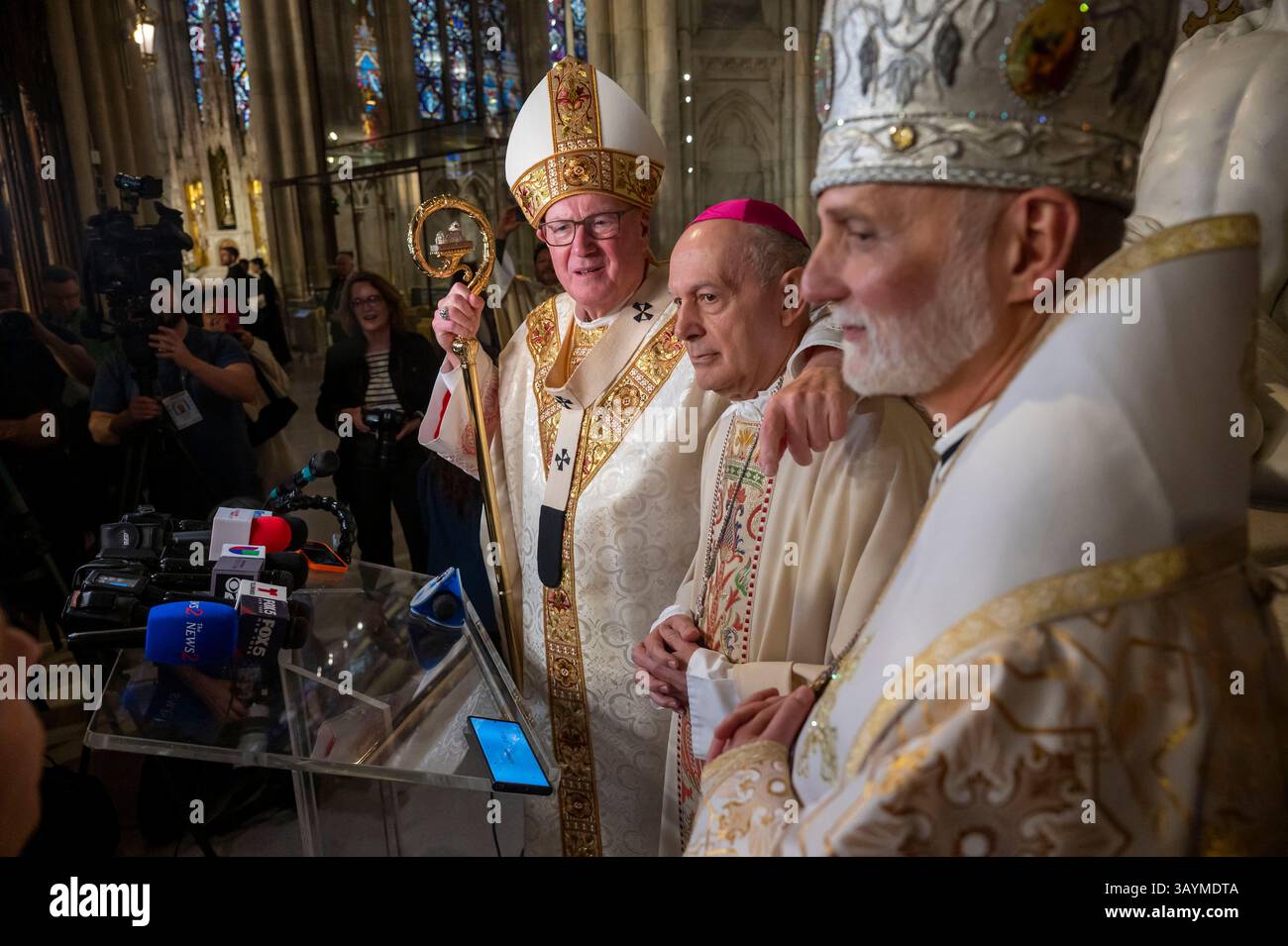 NEW YORK, NEW YORK - APRIL 22: Archbishop of New York Cardinal Timothy ...
