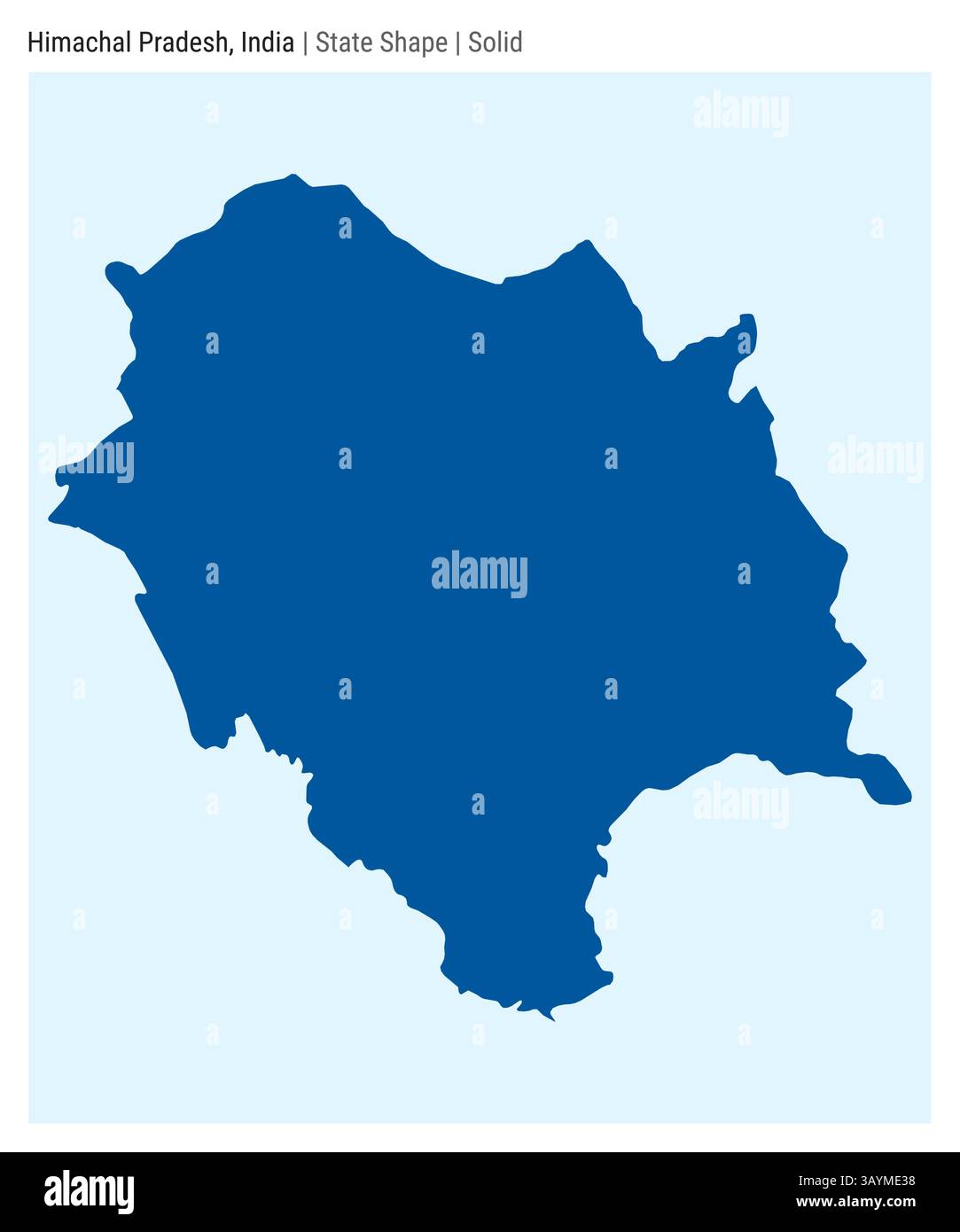 Himachal Pradesh, India. Simple vector map. State shape. Solid style ...