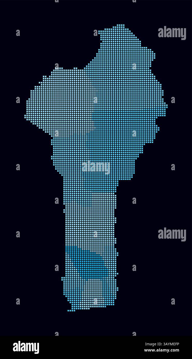 Benin dotted map. Digital style map of the country on dark background ...