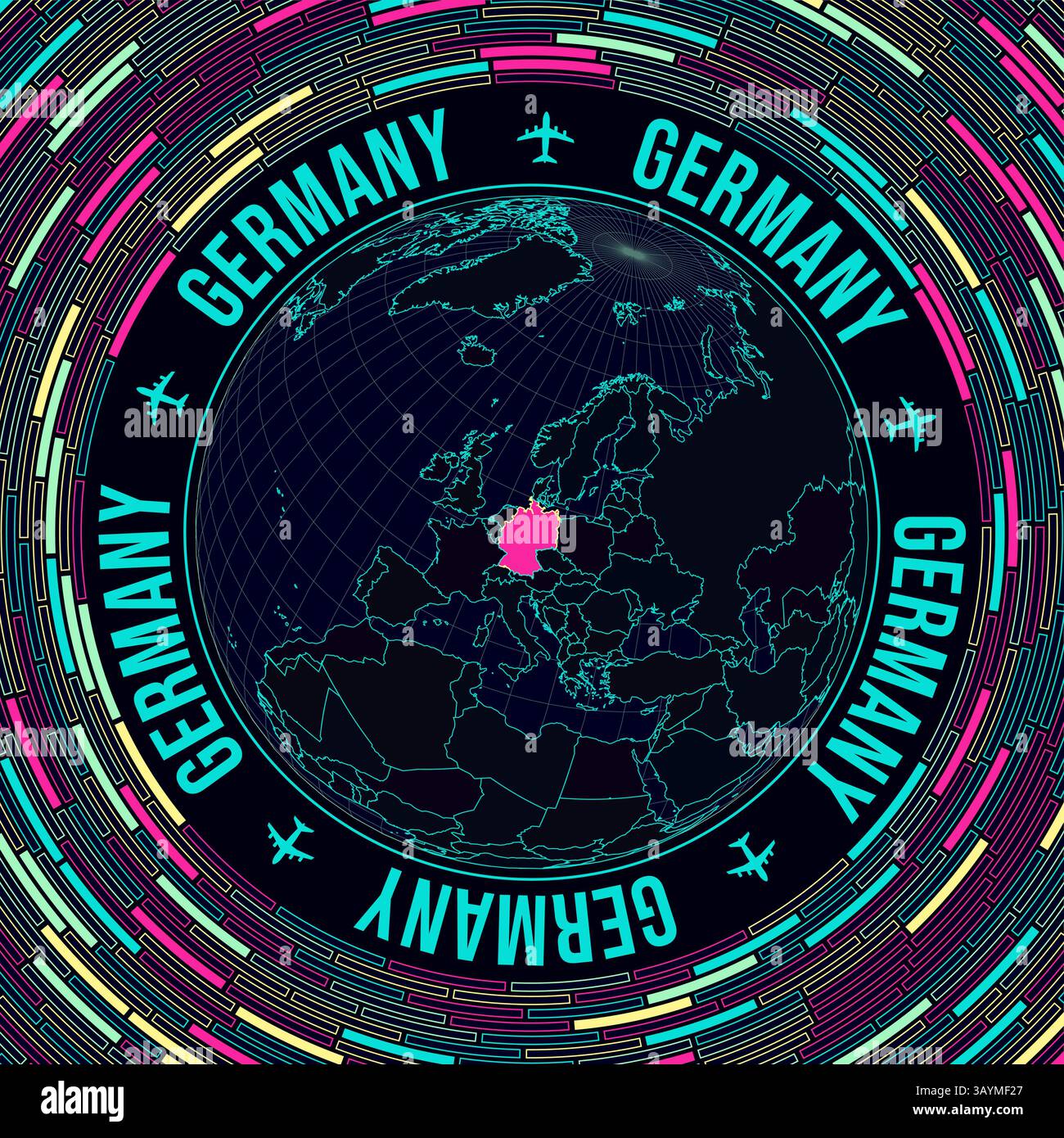 Neon illuminated berlin sign Stock Vector Images - Alamy