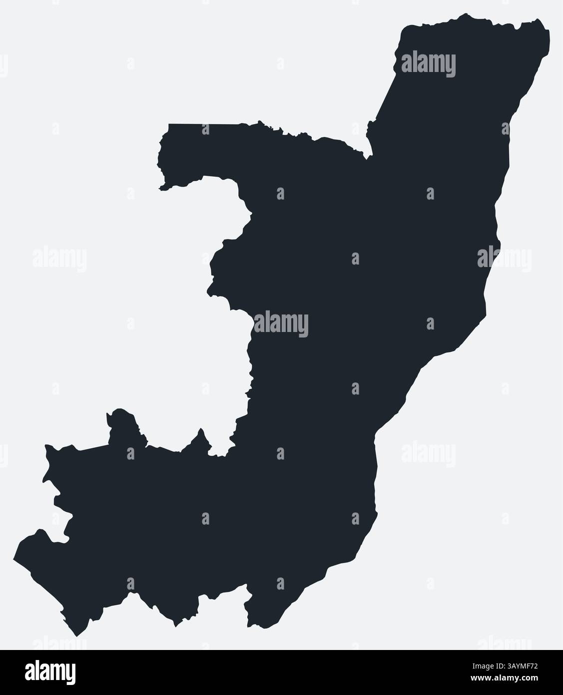 Republic of the Congo map. Just a simple border map. Shape of the ...