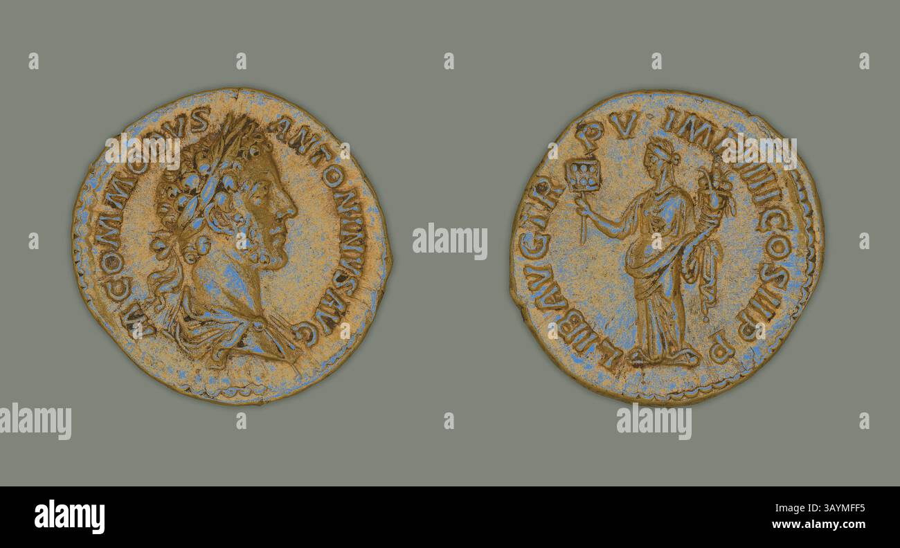 A detailed depiction of a Roman coin featuring the portrait of Emperor ...