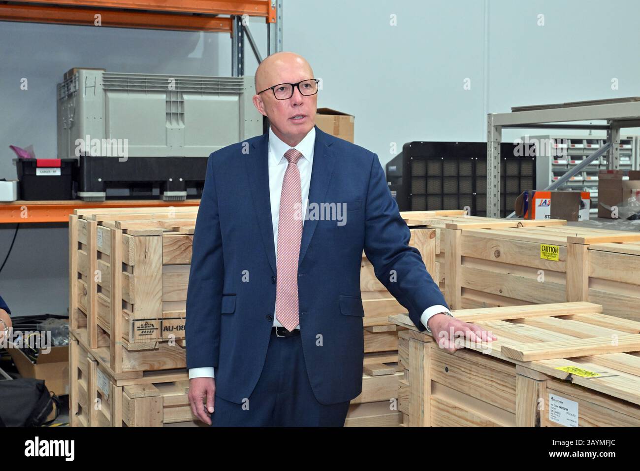 Perth, Australia. 23rd Apr, 2025. Leader of the Opposition Peter Dutton visits a defence ...