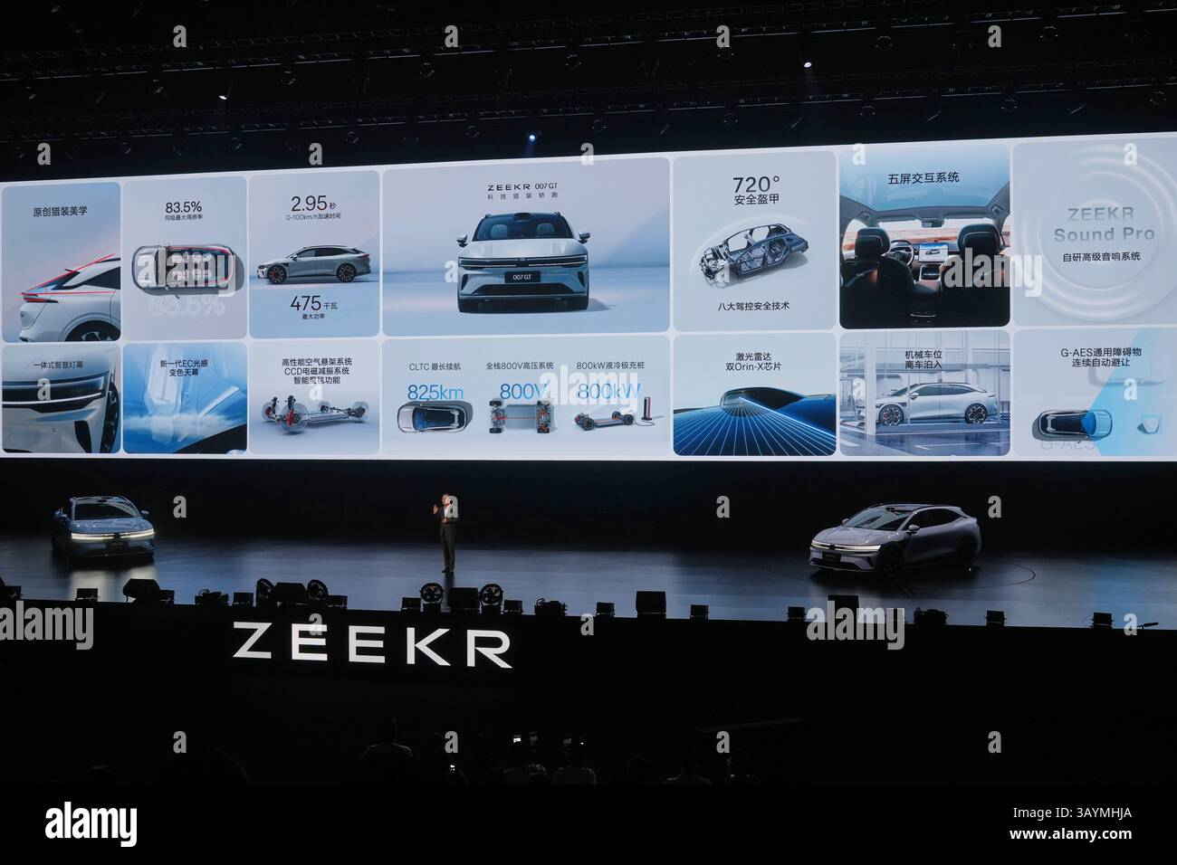 An Conghui, CEO of Zeekr speaks on stage after he unveiled the Zeekr ...