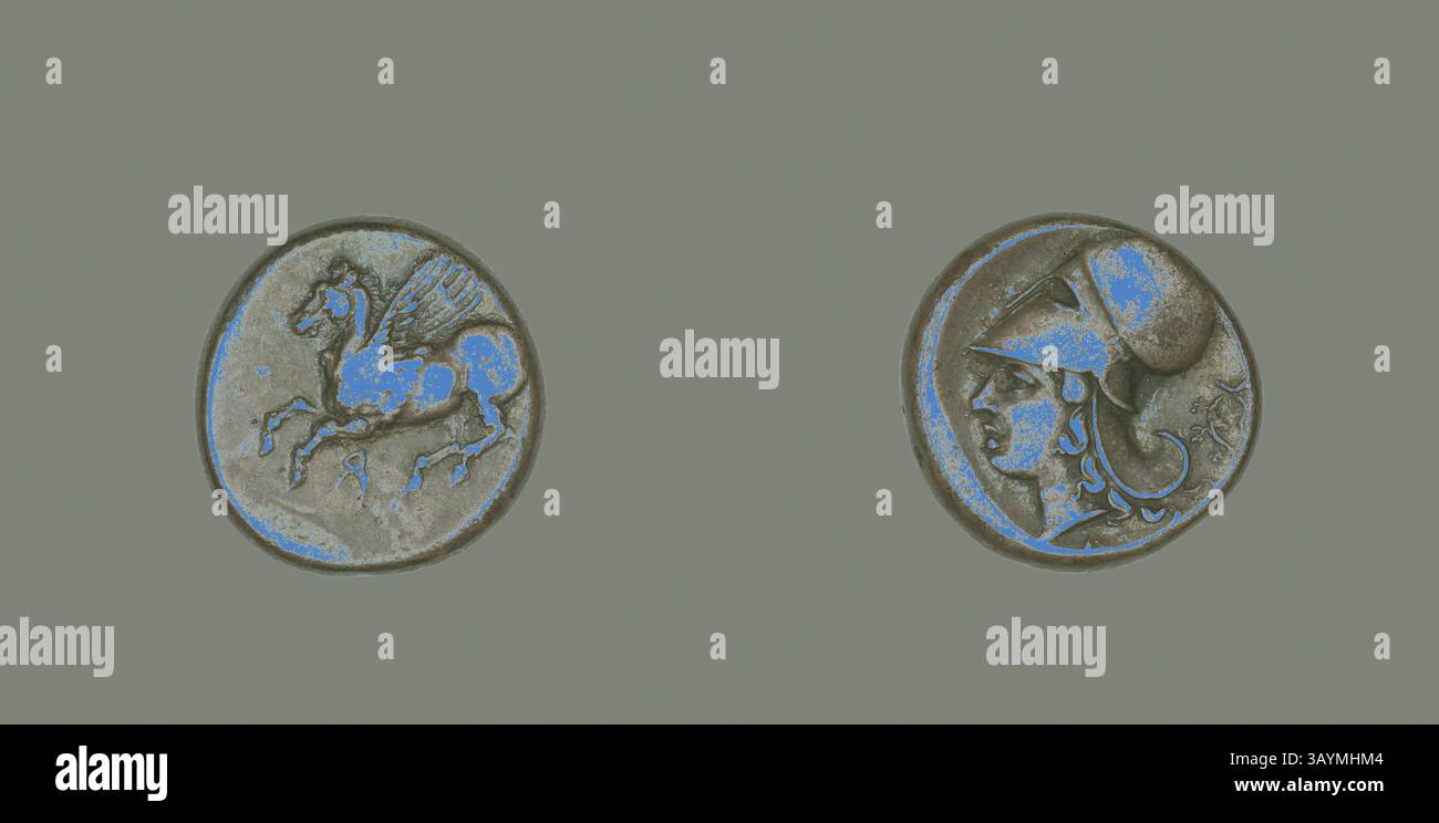 Two ancient coins featuring intricate designs. One side showcases a ...