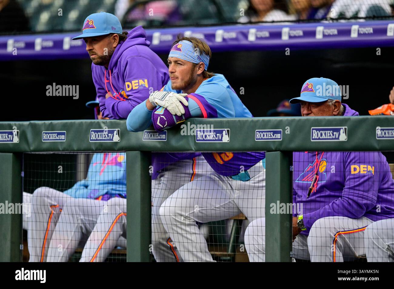 DENVER, CO - APRIL 20: Colorado Rockies catcher Hunter Goodman (15 ...