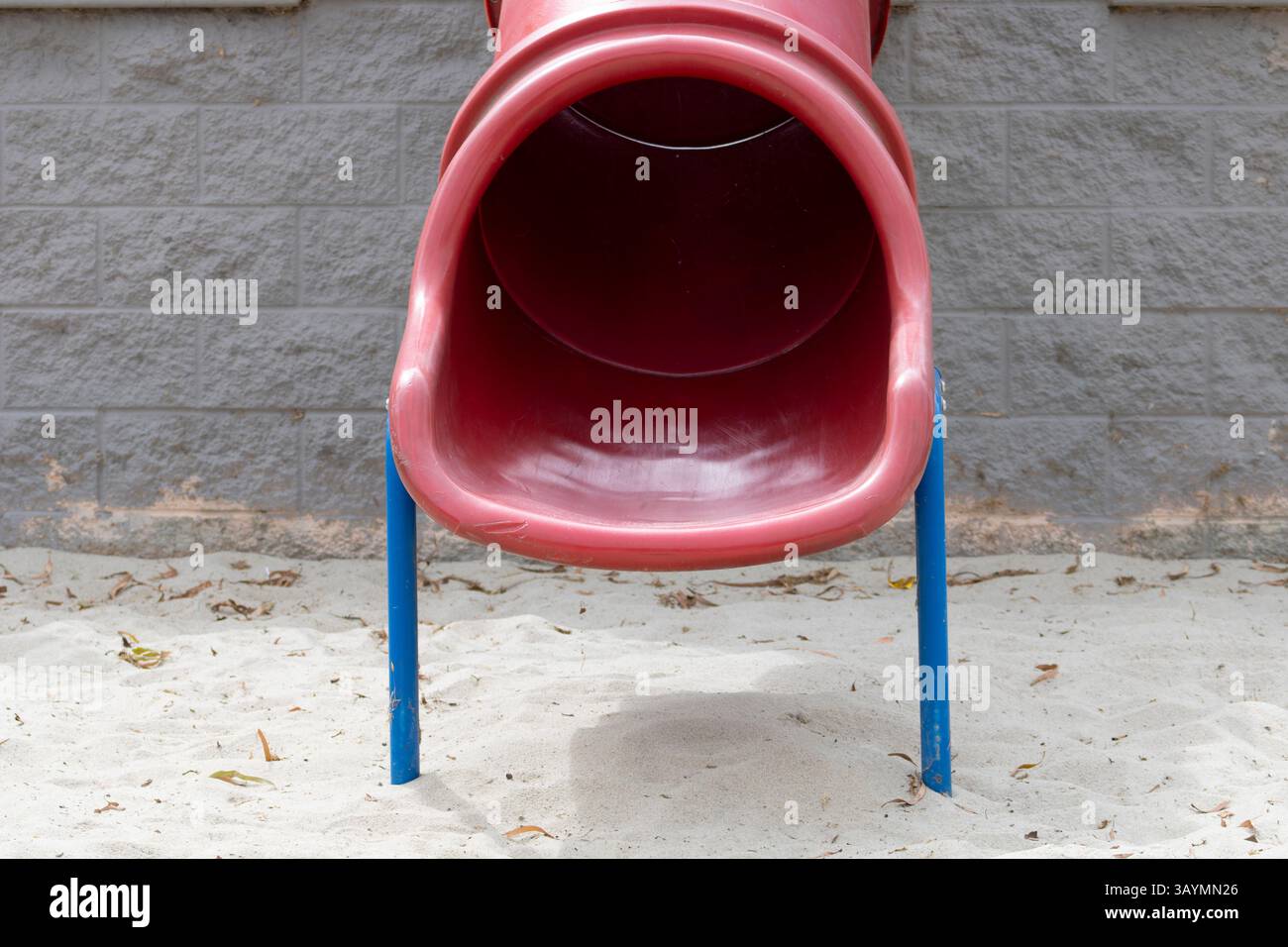 red slide at kids playground Stock Photo - Alamy