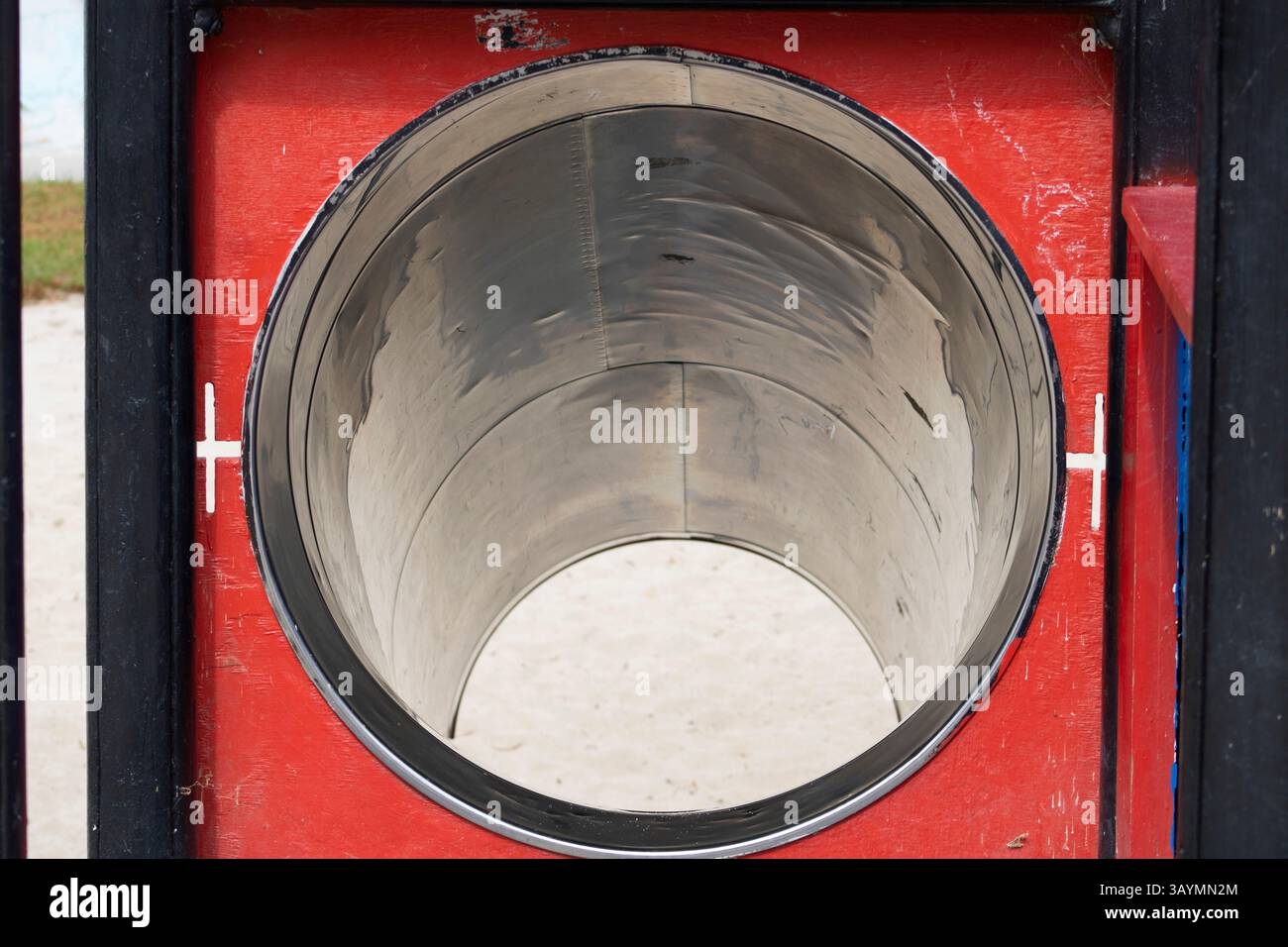 red slide at kids playground Stock Photo - Alamy