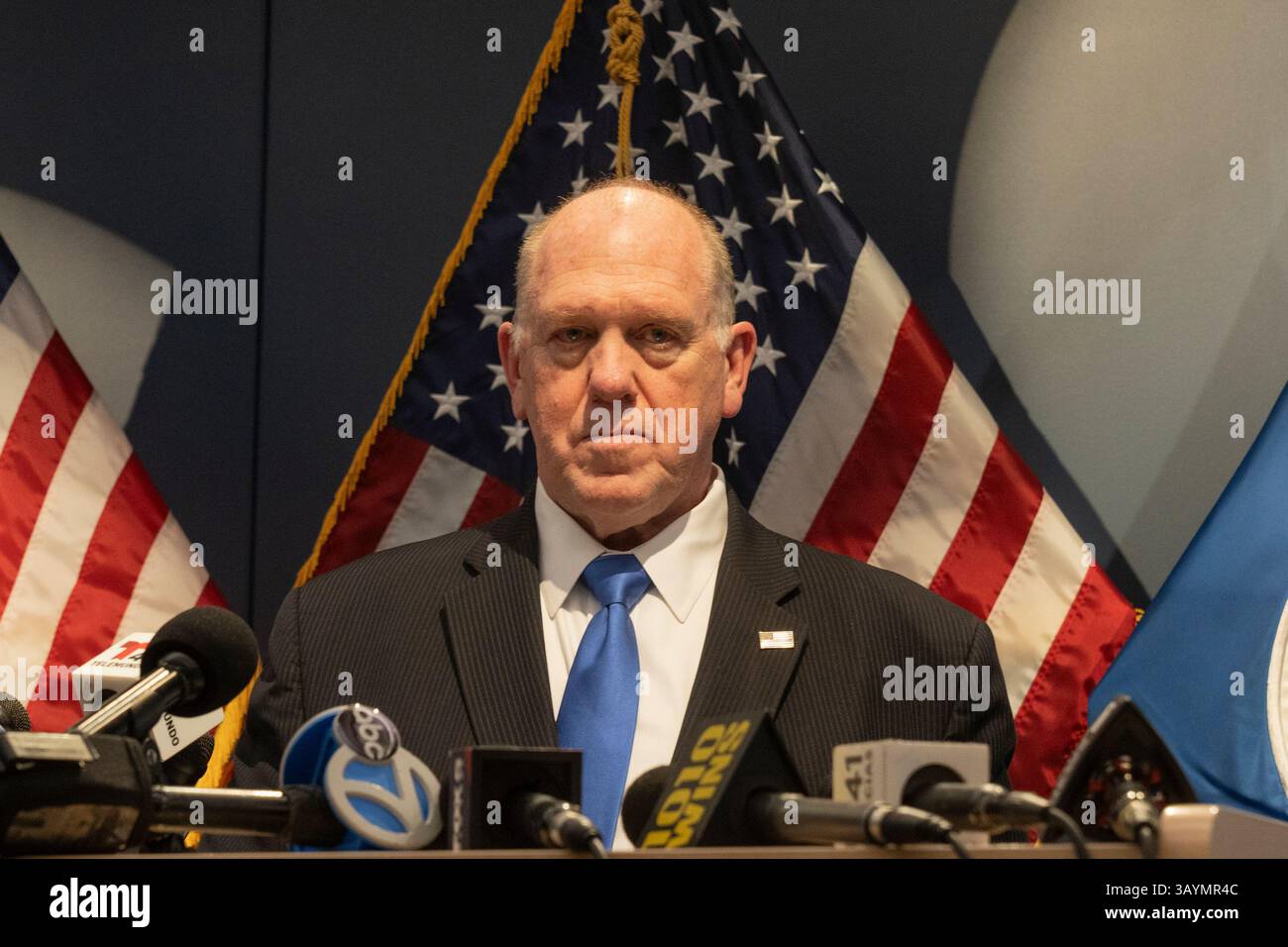 New York, USA. 23rd Apr, 2025. Tom Homan, 'Border Czar' speaks during ...