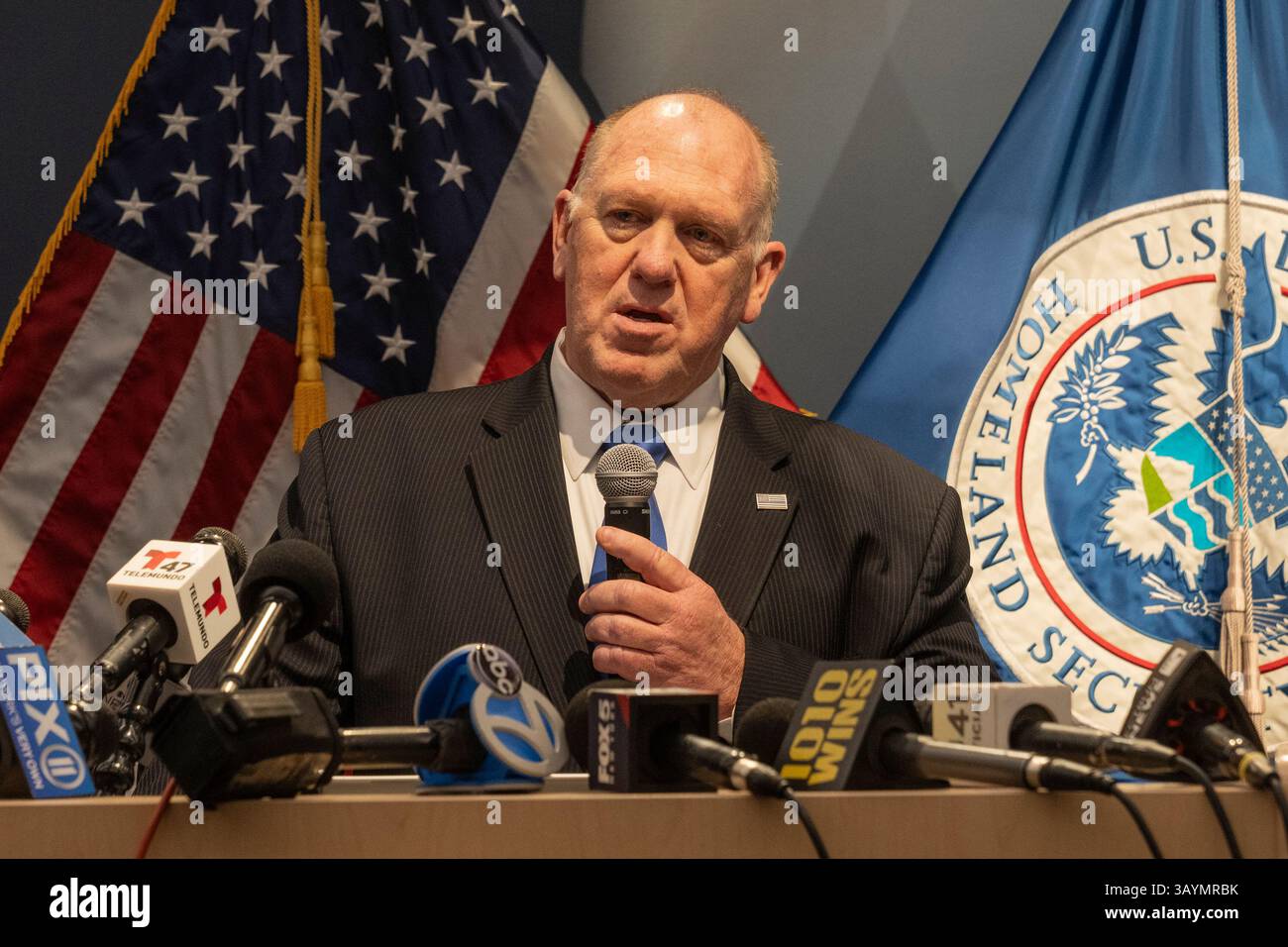 New York, USA. 23rd Apr, 2025. Tom Homan, 'Border Czar' speaks during ...