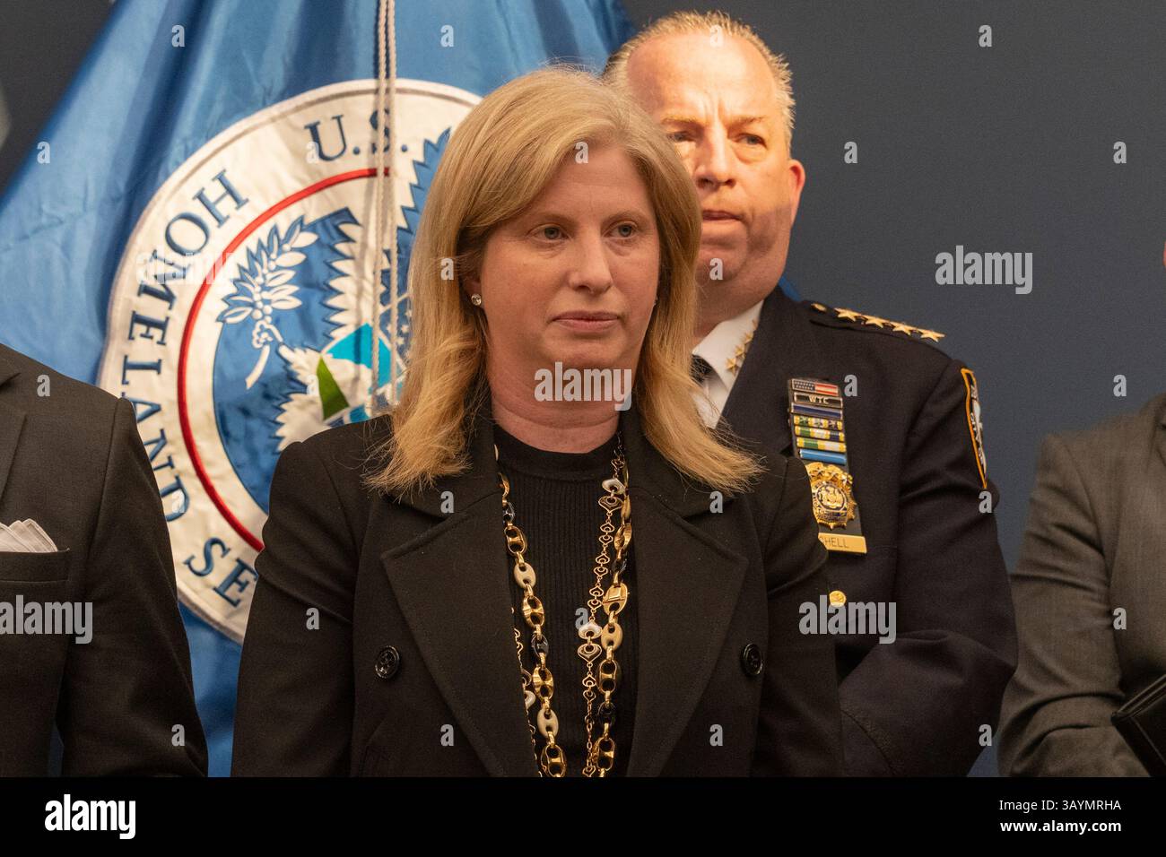 New York, USA. 23rd Apr, 2025. Police Commissioner Jessica Tisch ...