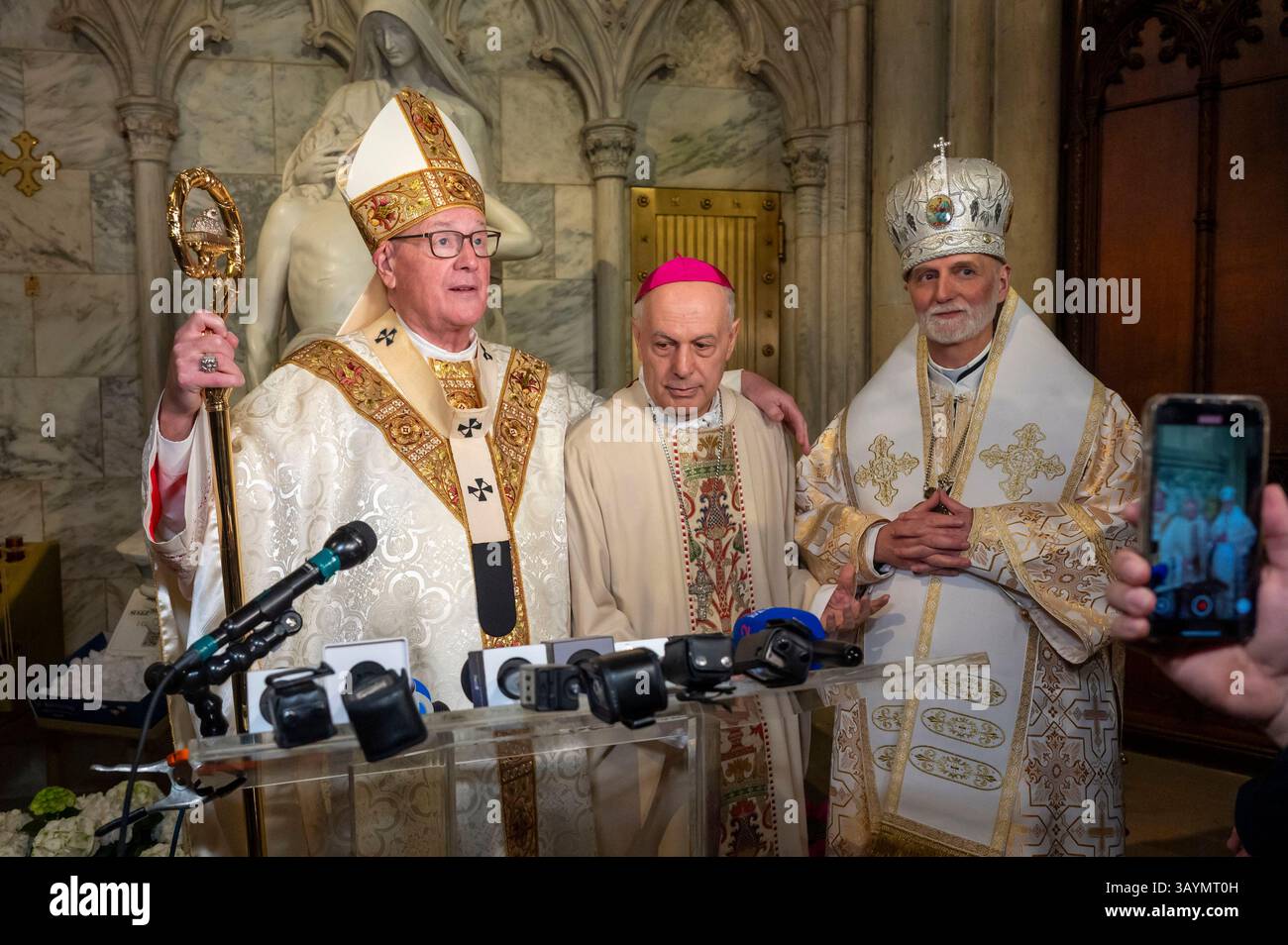 New York, New York, USA. 23rd Apr, 2025. (new) cardinal timothy dolan ...