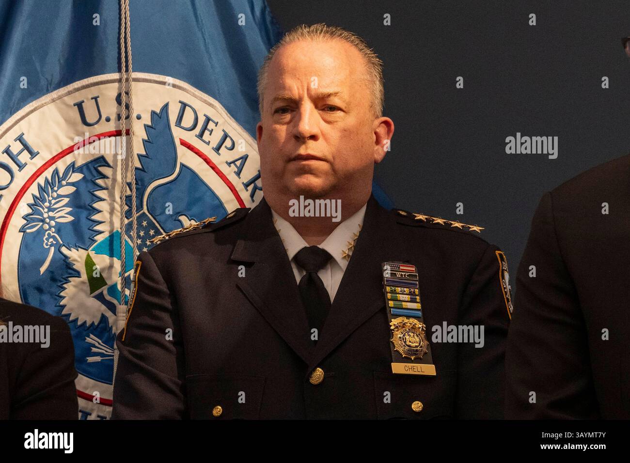 New York, New York, USA. 23rd Apr, 2025. Chief of NYPD Department John ...