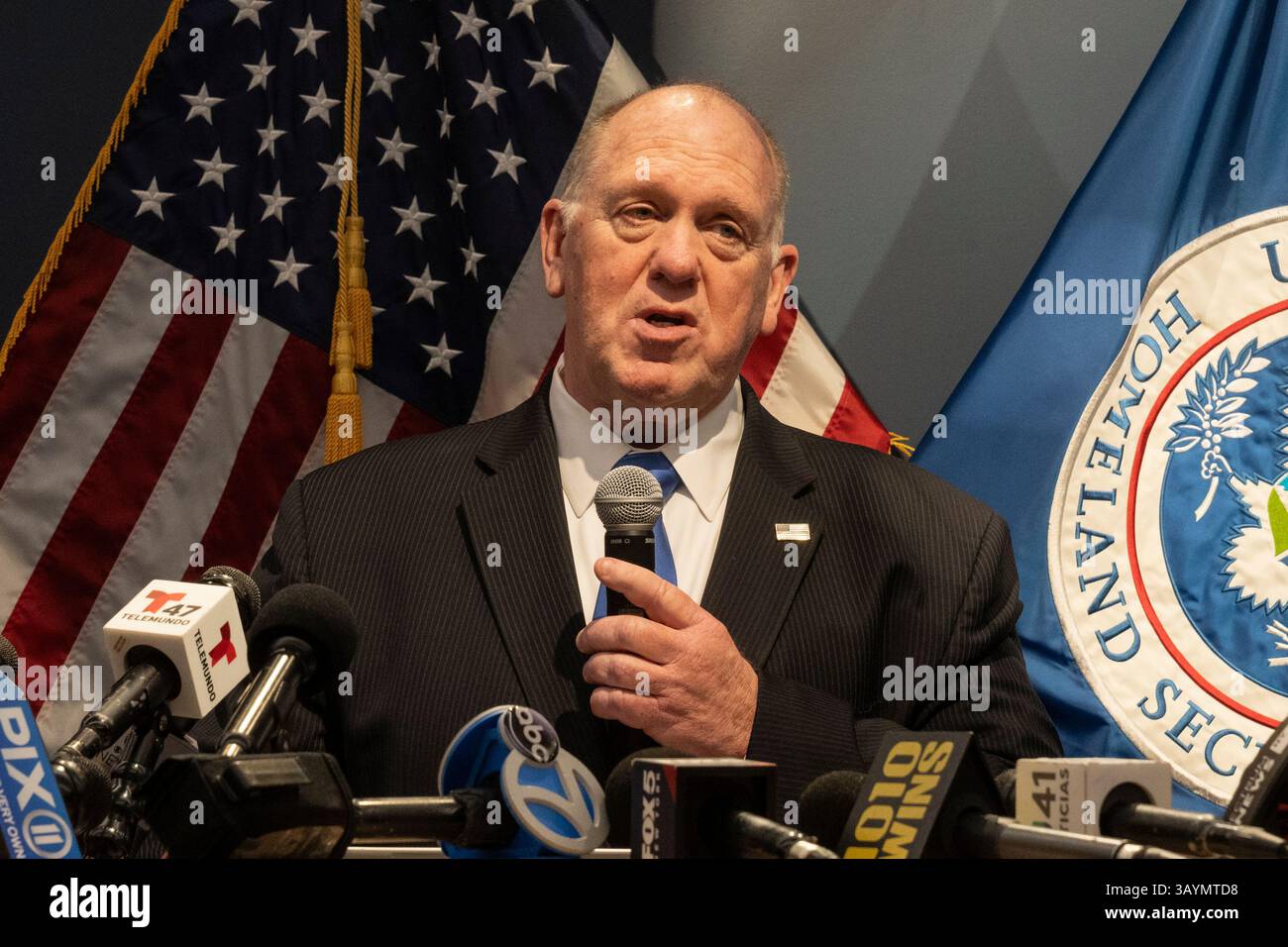New York, USA. 23rd Apr, 2025. Tom Homan, 'Border Czar' speaks during ...