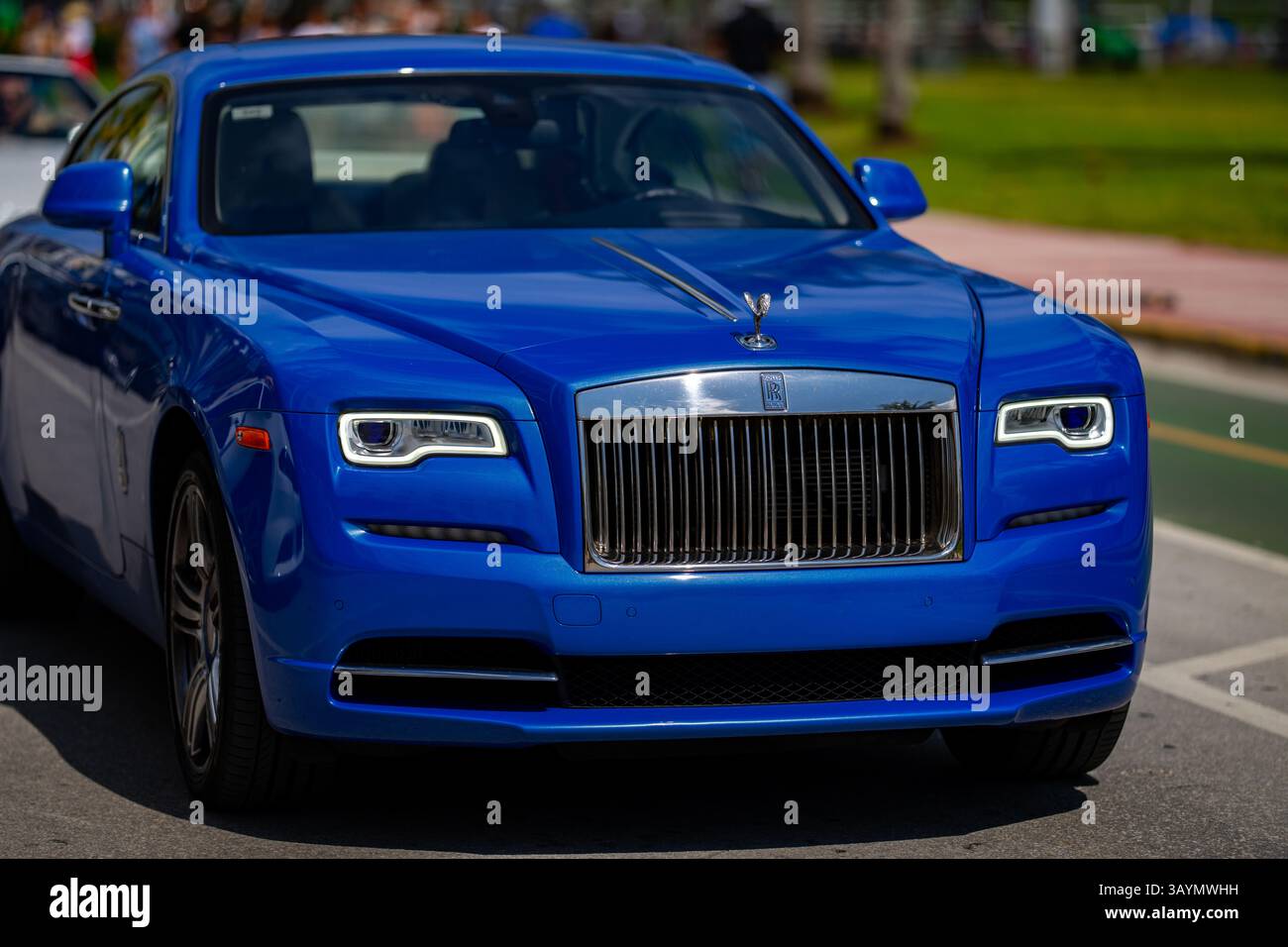 April 3, 2025. Miami. Rolls Royce luxury car. Phantom Rolls Royce on ...
