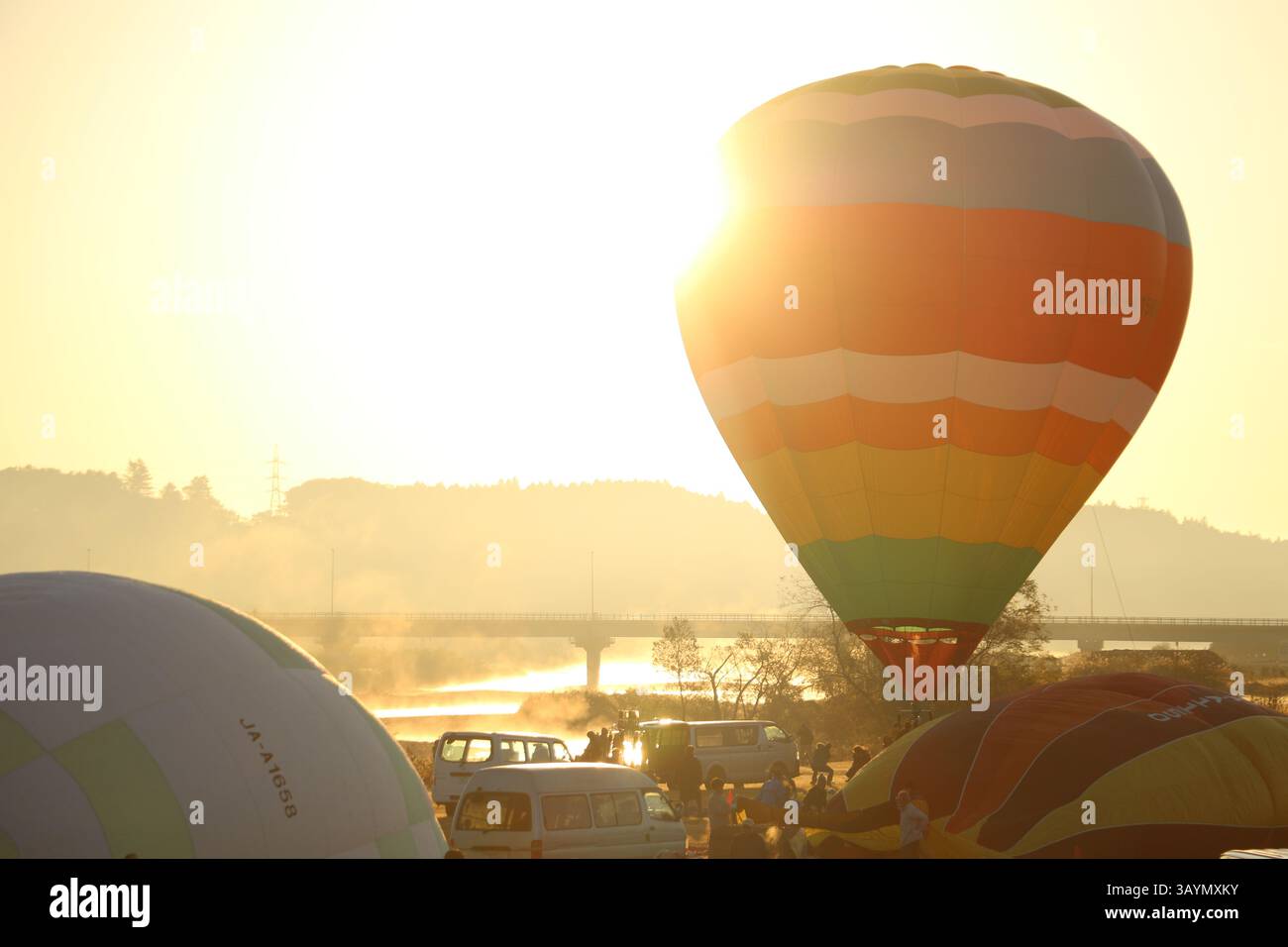 The hot air balloon festival in Osaki, Japan in Miyagi where balloon ...