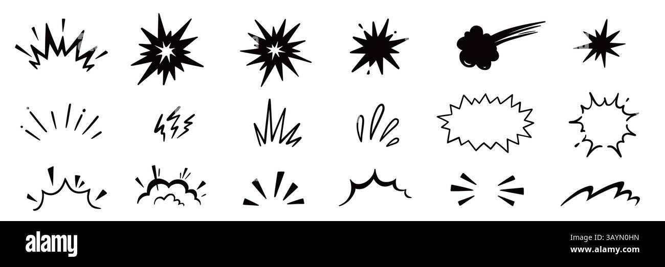 Speed effect comic motion line element set. Comic power motion ...