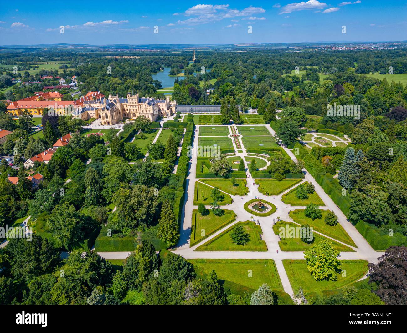 Aerial lednice palace valtice hi-res stock photography and images - Alamy