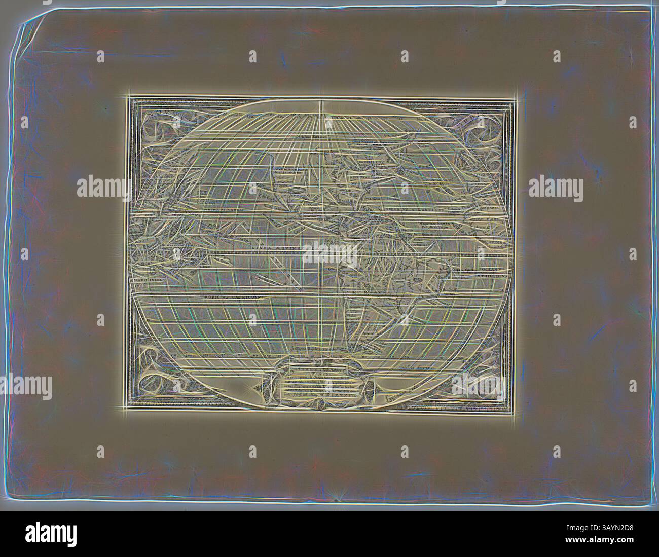 An ornate depiction of a globe, showcasing intricate details of ...