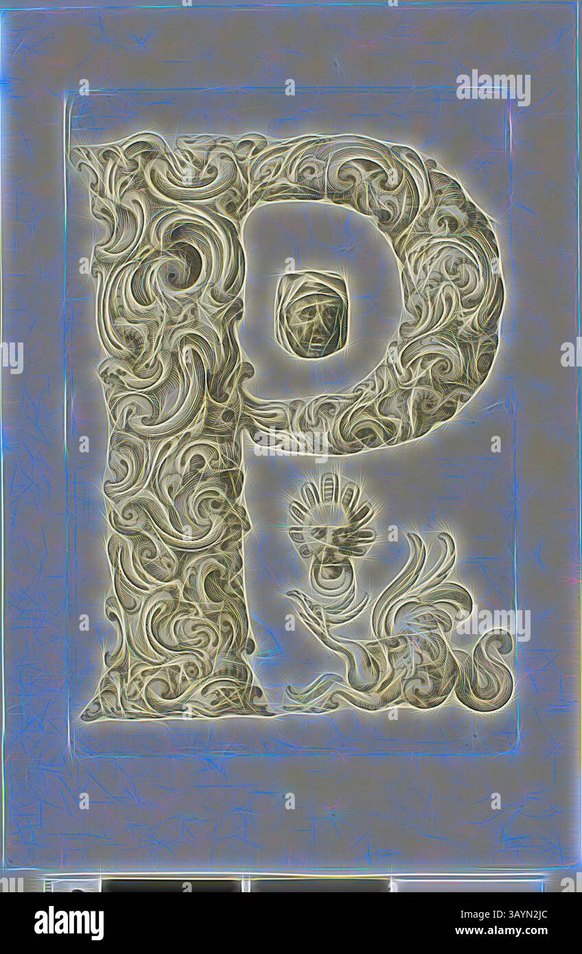 An ornate letter "P" intricately designed with swirling patterns ...