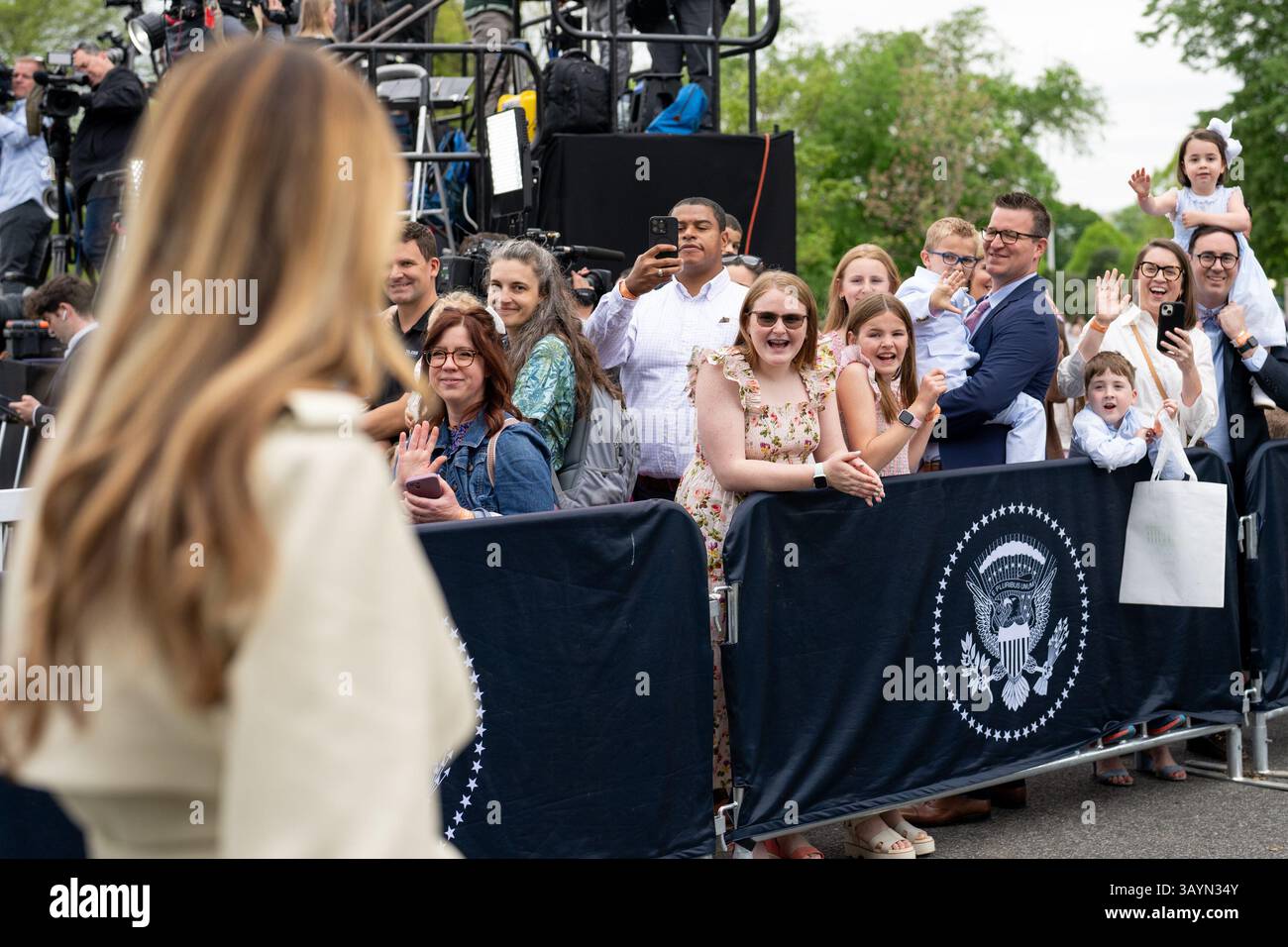 First Lady Melania Trump departs the White House Easter Egg Roll on the ...
