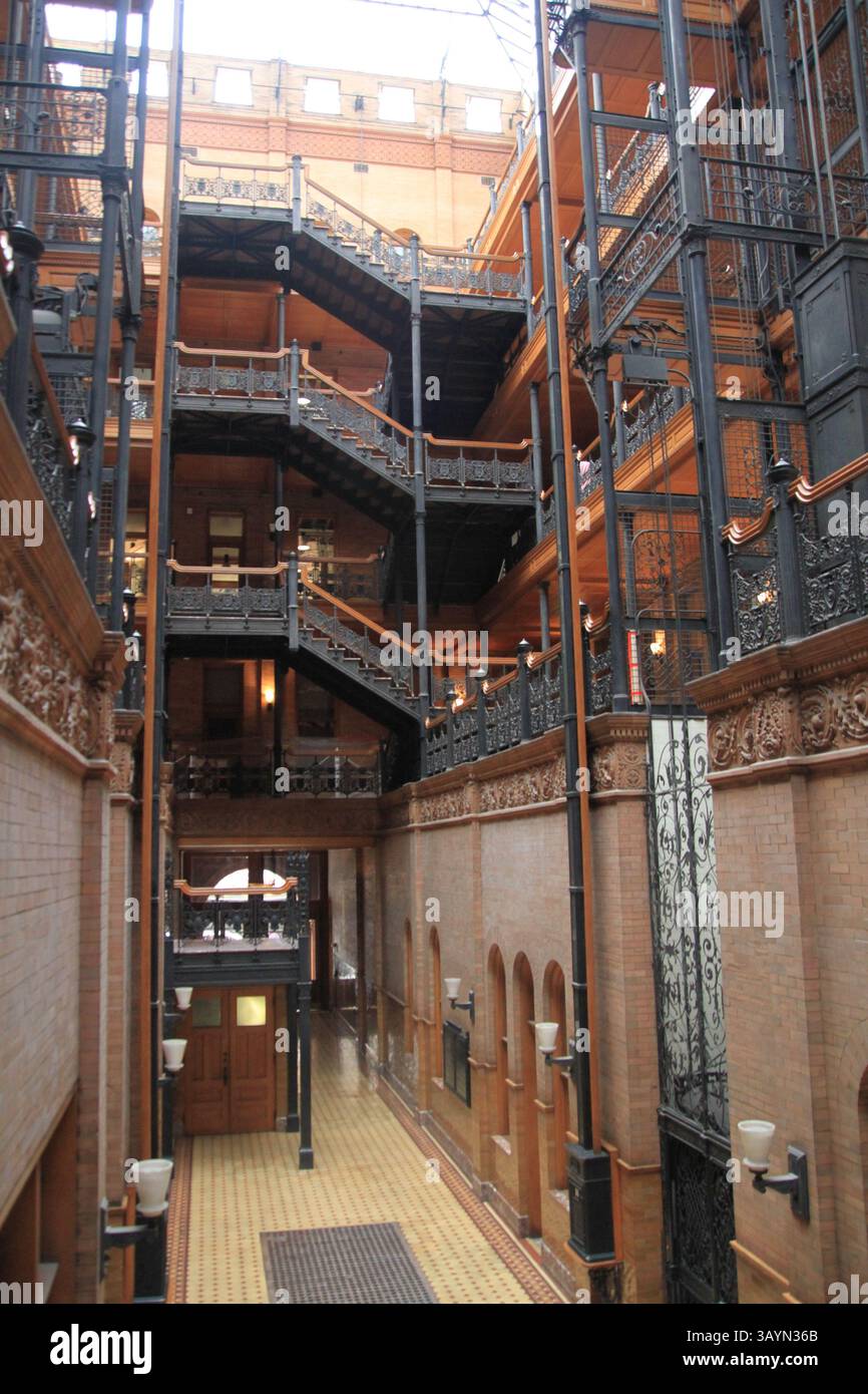 Iconic Interior of the Bradbury Building in Los Angeles. Victorian ...