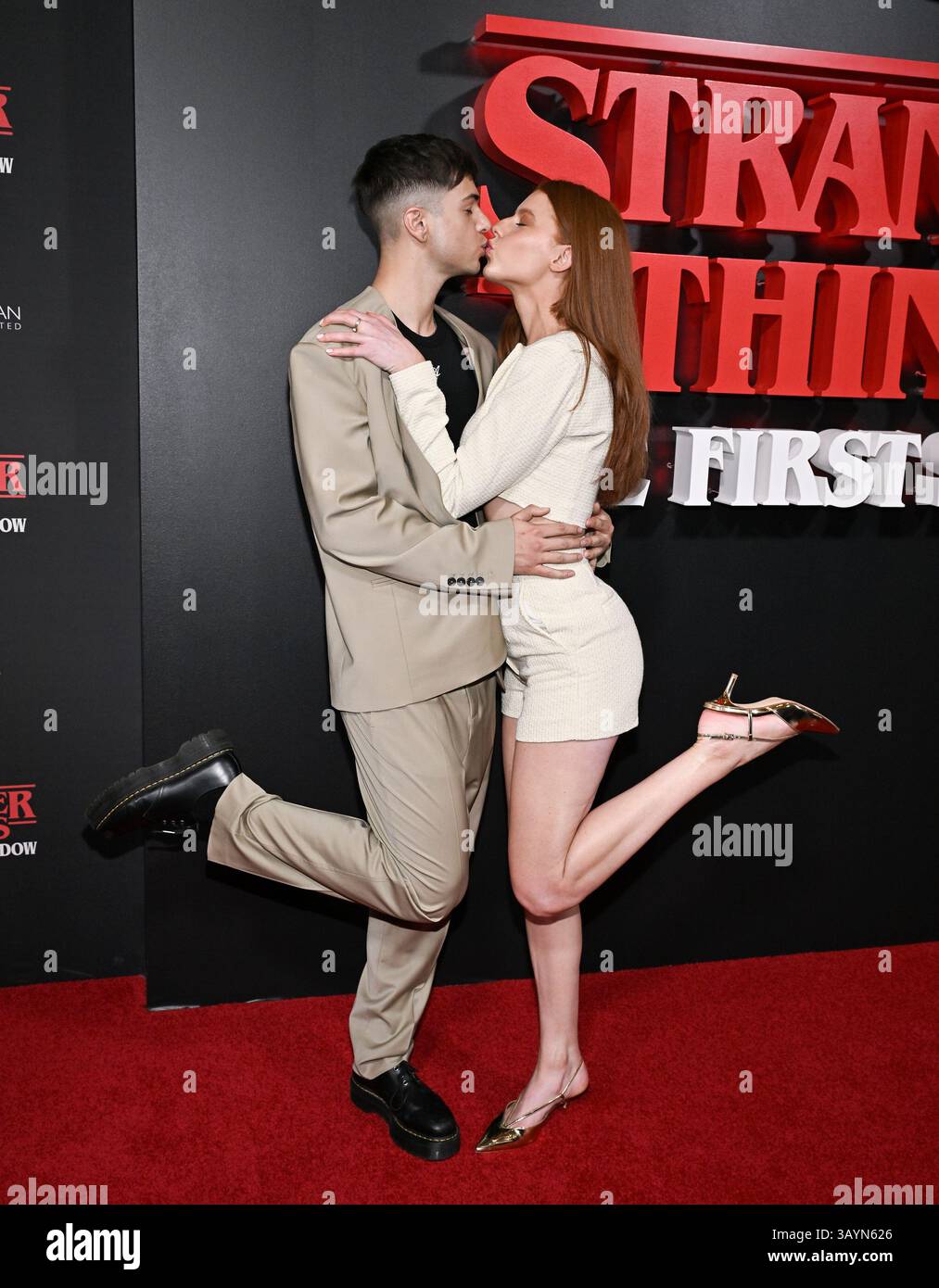 Grant Gibbs, left, and Ashley Gill attend "Stranger Things: The First ...