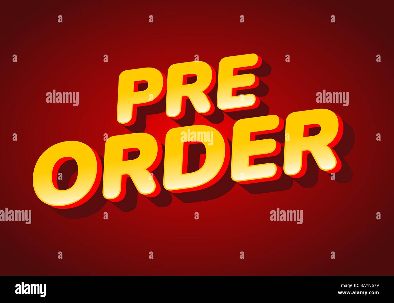 Pre order. Text effect design for social media promotion needs. Yellow ...