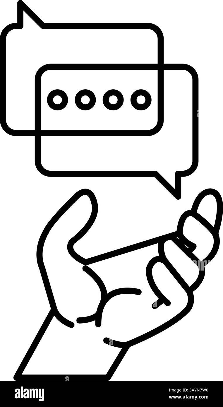 Cartoon character holding speech bubbles Stock Vector Images - Alamy