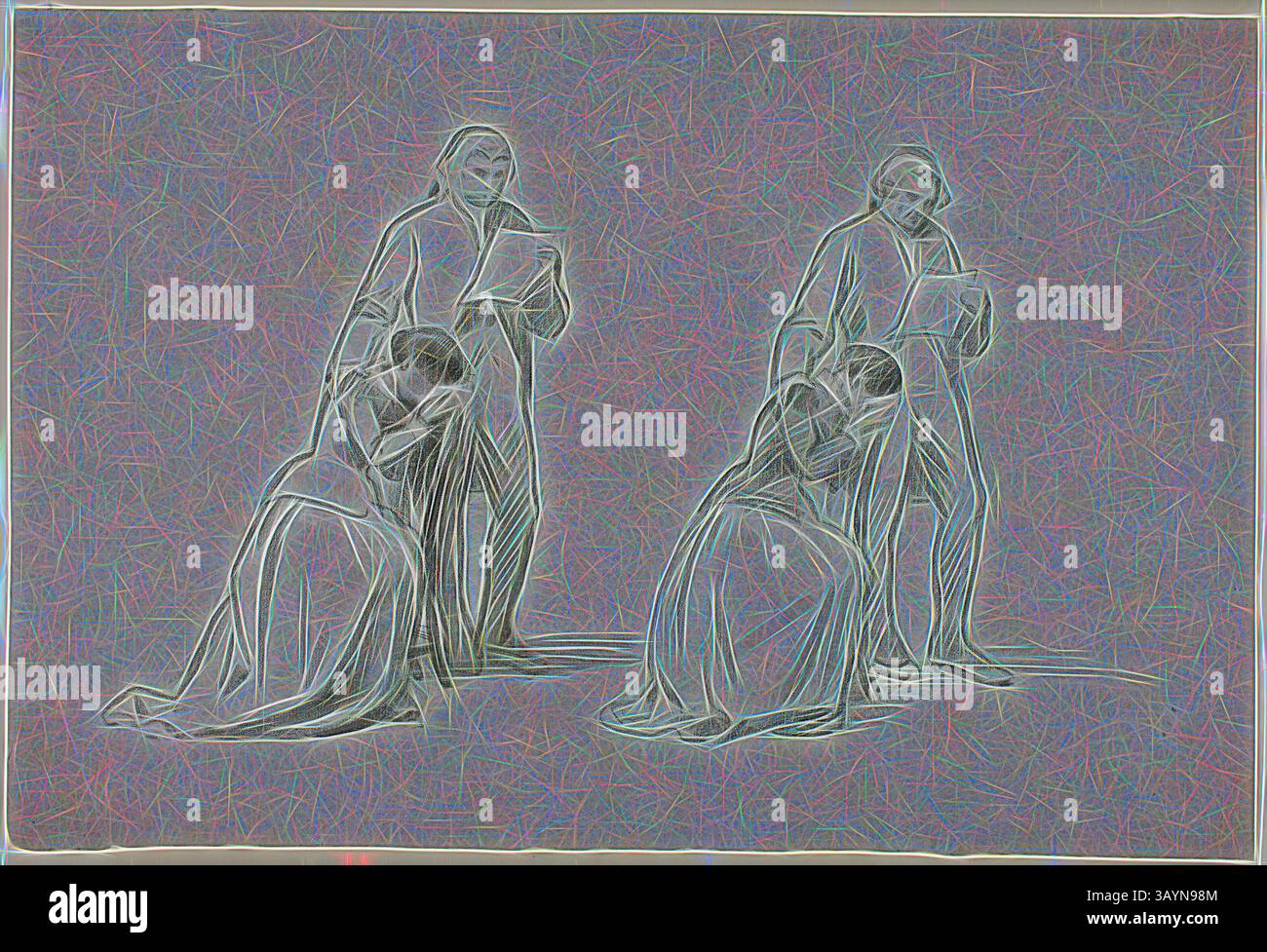 Father and daughter engaged in a reading book hi-res stock photography ...