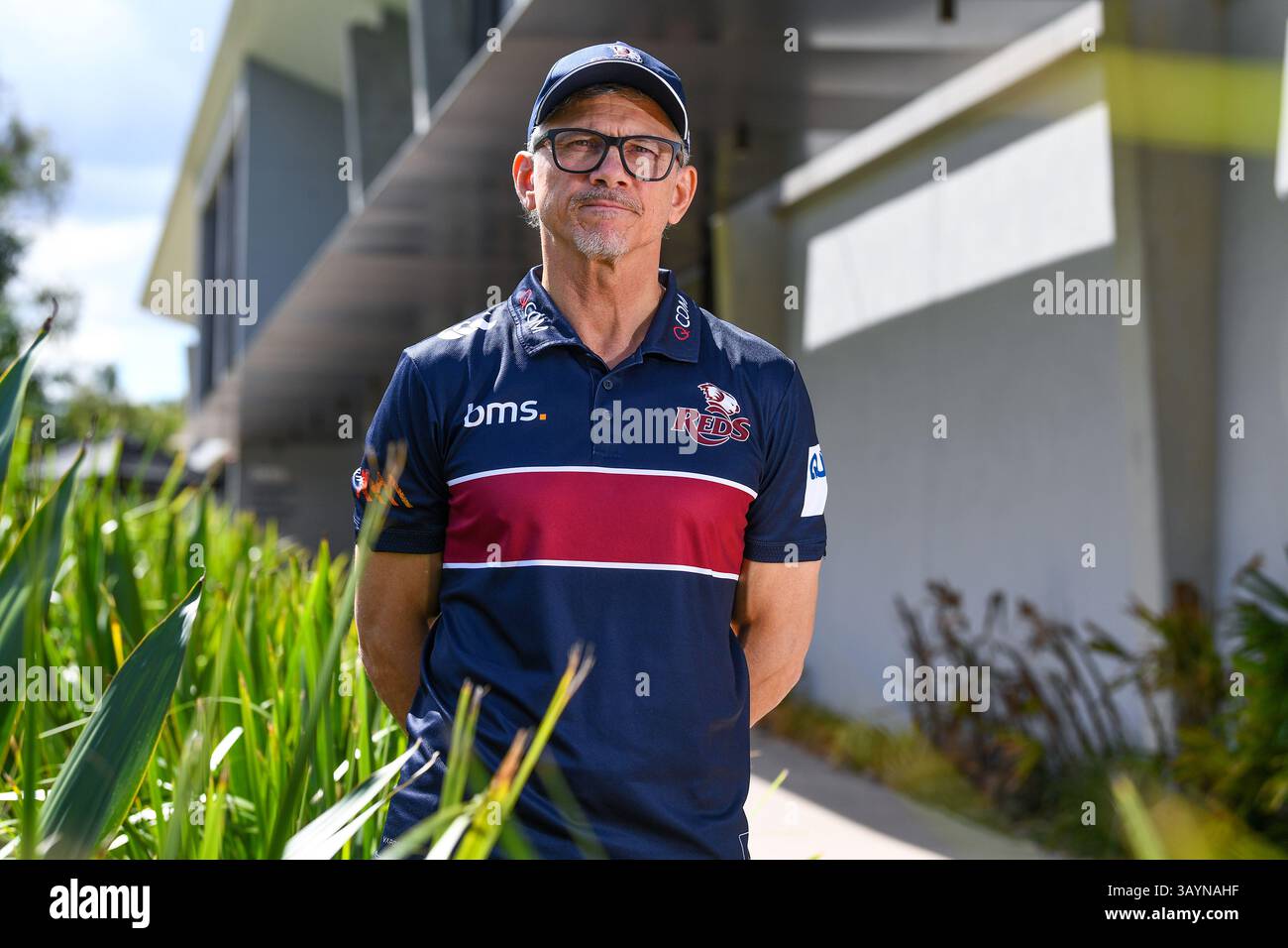 Brisbane, Australia. 23rd Apr, 2025. Queensland Reds coach Les Kiss ...