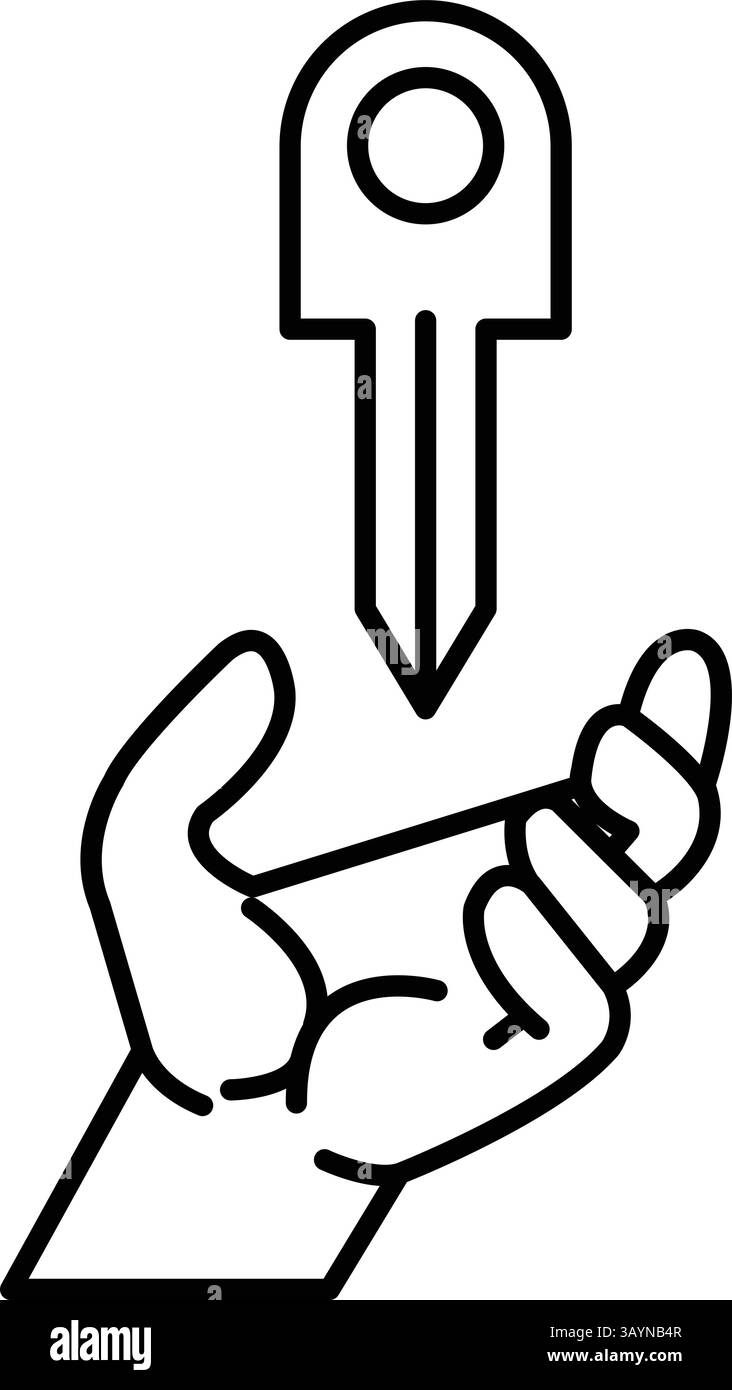 A hand holding a key with a tip Stock Vector Image & Art - Alamy