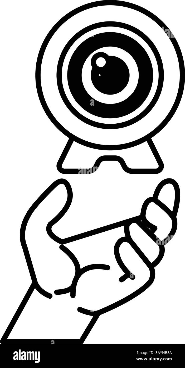 Cartoon photo camera picture image Black and White Stock Photos ...