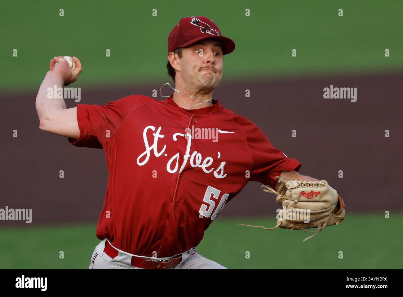 Saint Joseph's pitcher Jackson Campbell (50) during an NCAA baseball ...