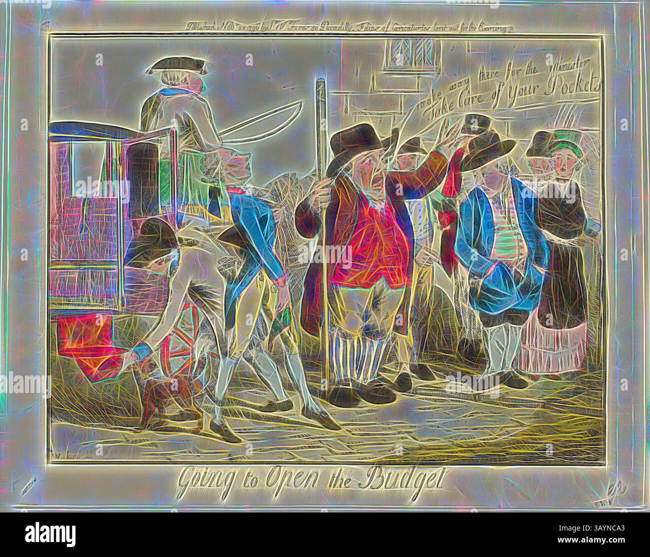 Figures in period attire express excitement hi-res stock photography ...