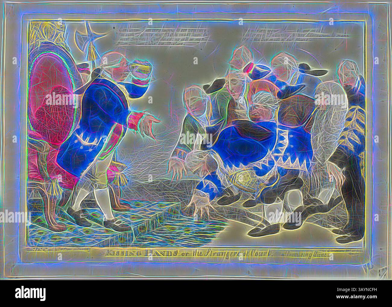 Group of figures in historical attire engage in hi-res stock ...