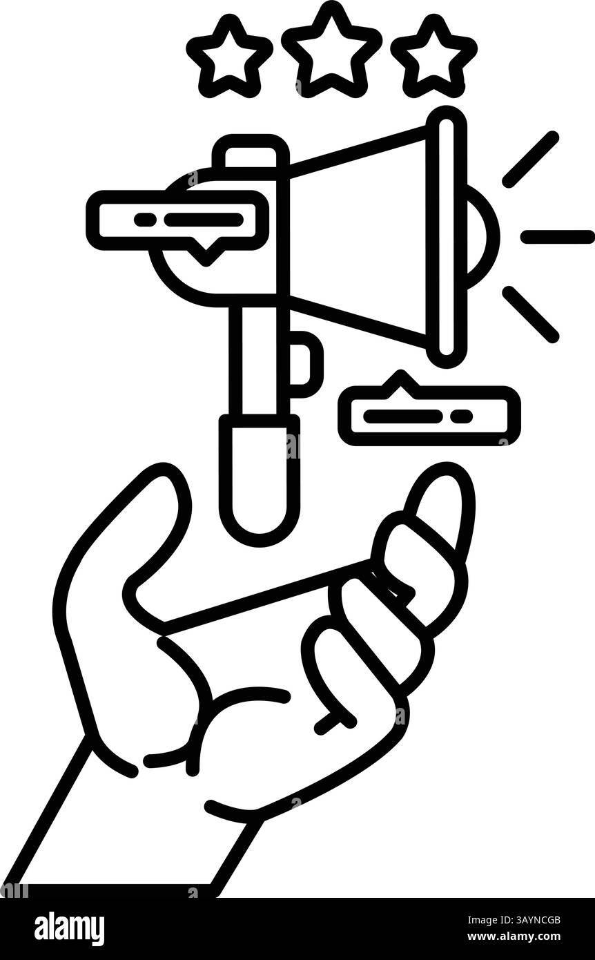 A hand holding a microphone with a star above it Stock Vector Image ...