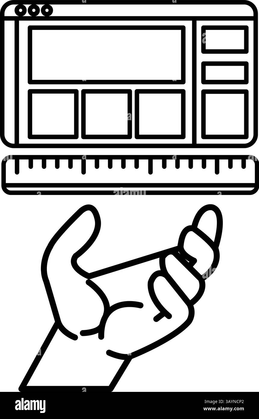 Set hand holding ruler Stock Vector Images - Alamy