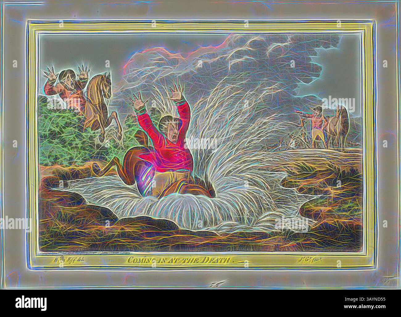 A dramatic scene depicts individuals in a chaotic moment, with one ...