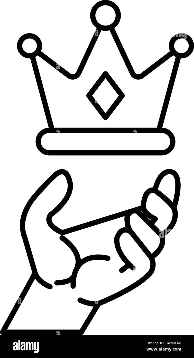 A hand holding a crown in line art style Stock Vector Image & Art - Alamy