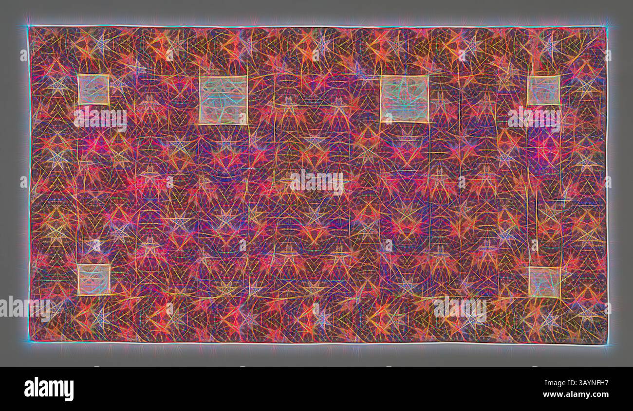 A vibrant display of interwoven lines and shapes creates a mesmerizing ...