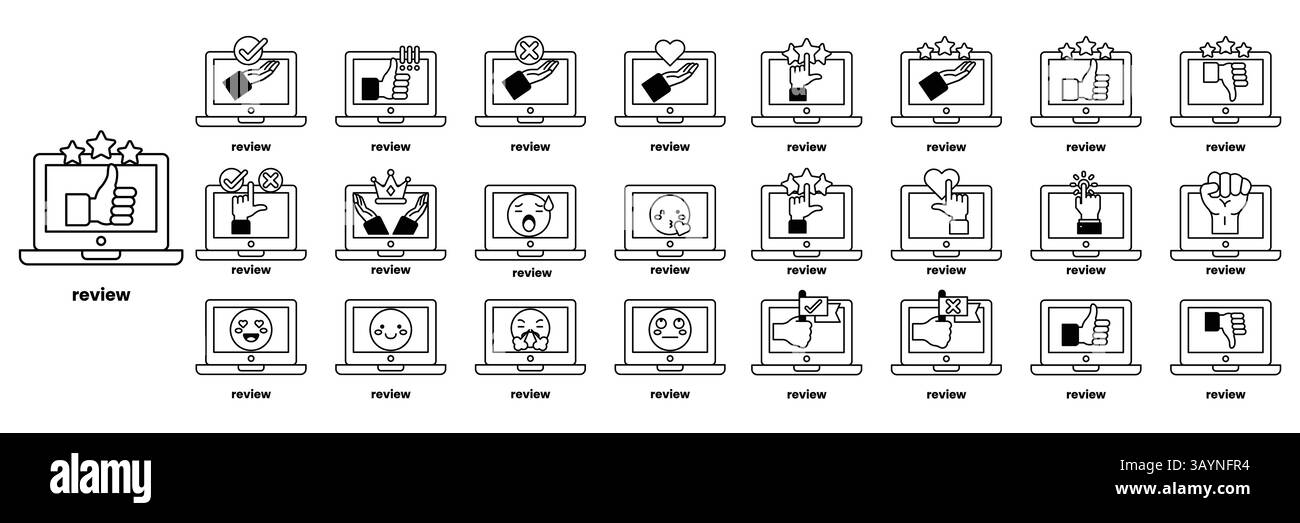 A Set of illustrations in the concept of computers and business objects ...