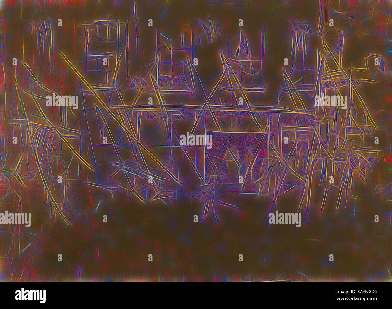 Fragmented landscape features abstract lines hi-res stock photography ...