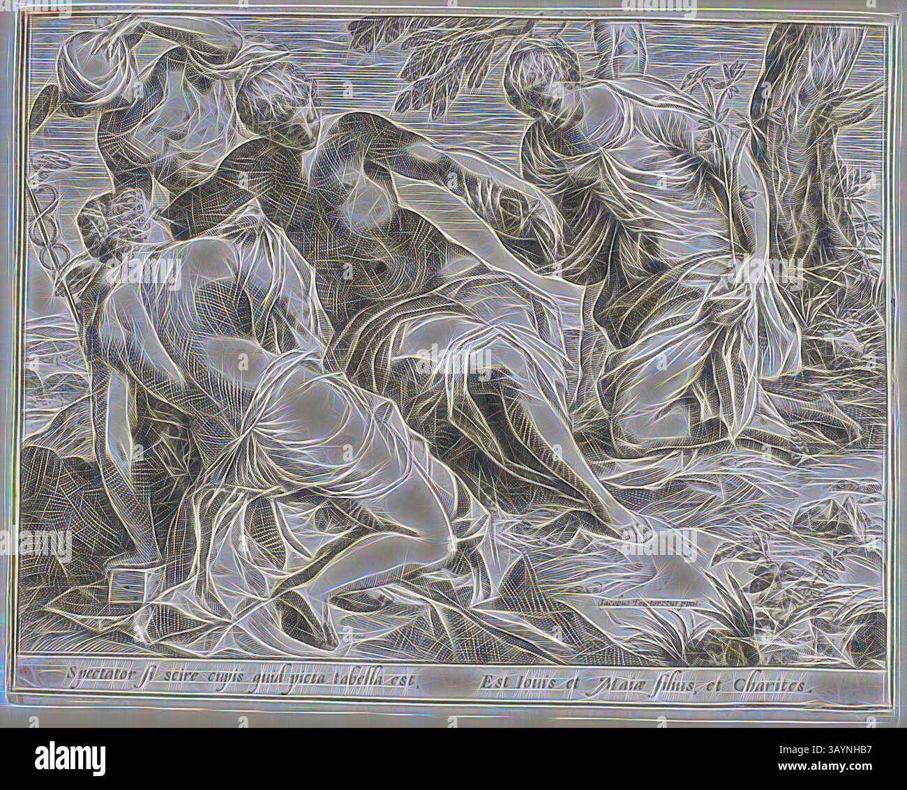 Group of figures in classical attire gather hi-res stock photography ...