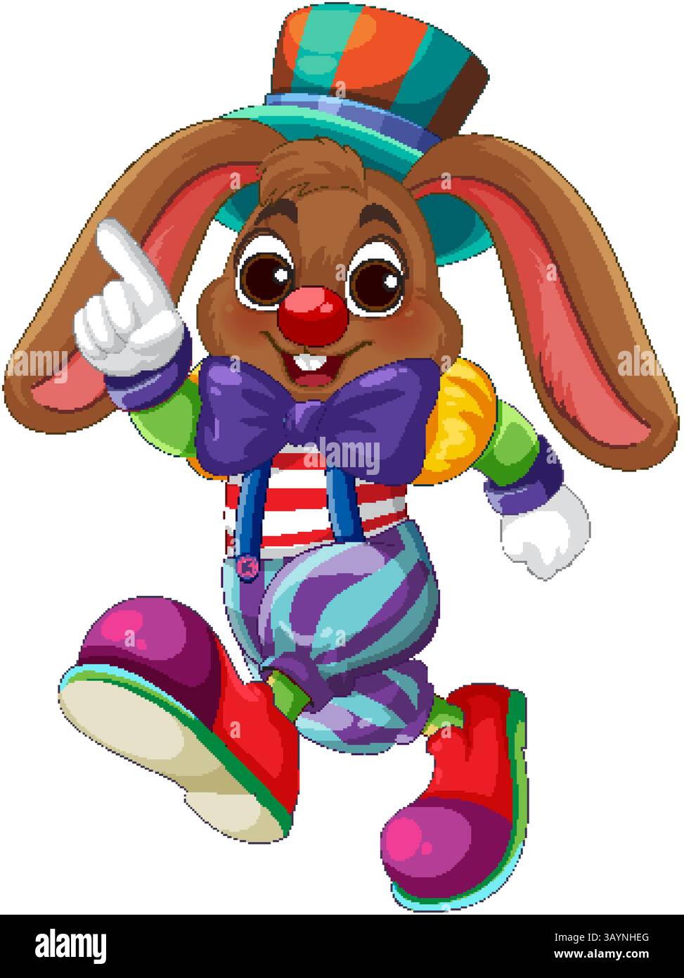 A vibrant vector illustration of a rabbit clown with colorful attire ...