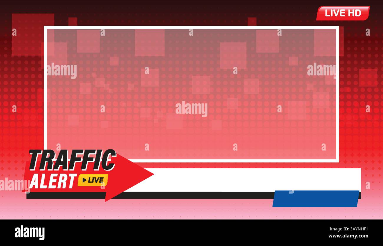 A vibrant vector illustration featuring a traffic alert design with ...