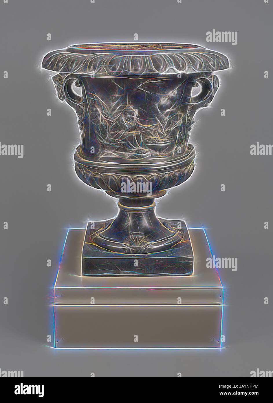 An ornate urn featuring intricate details and a striking design ...