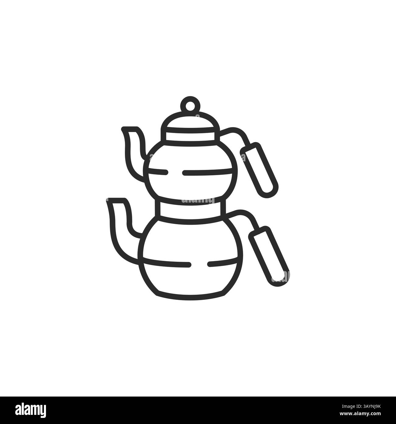 Teapot and cups Black and White Stock Photos & Images - Alamy