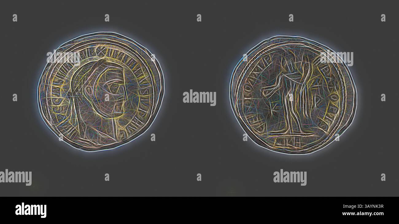 A pair of intricately designed coins, each featuring unique motifs. One ...